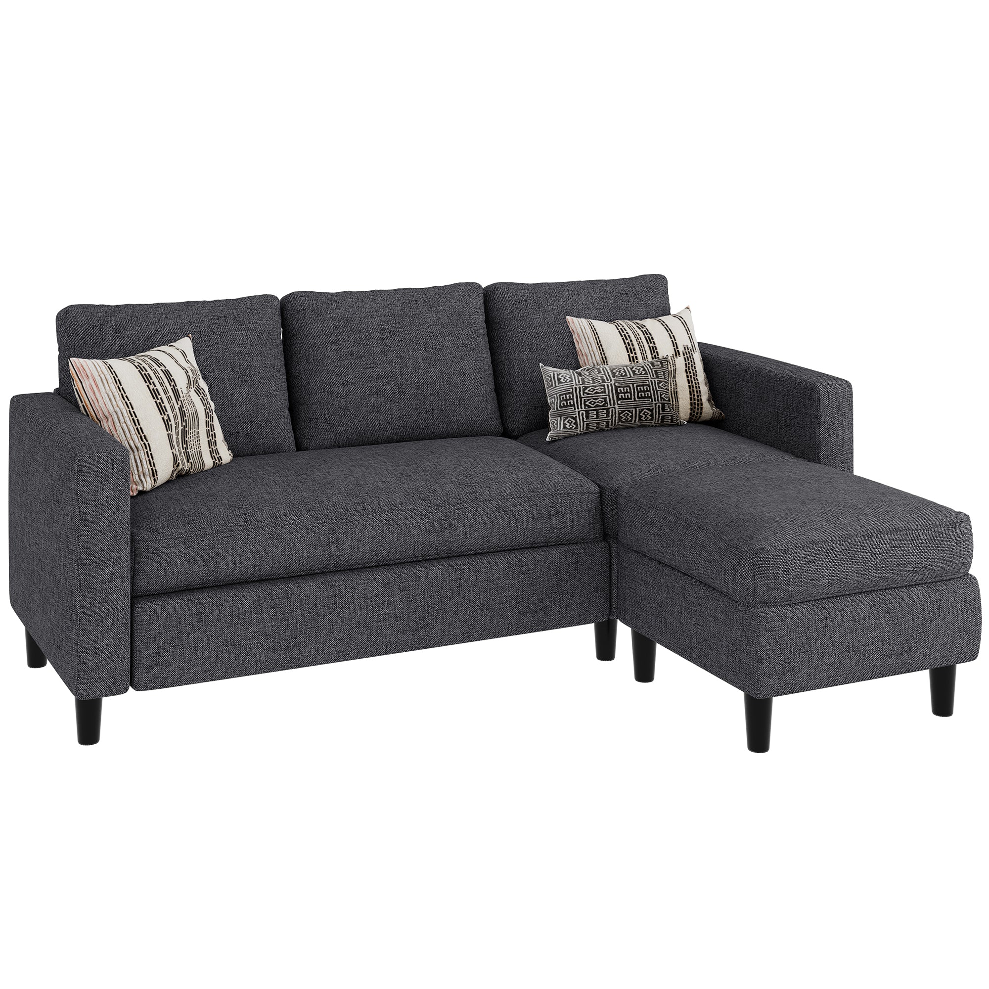 Walsunny 3-Seat L Shaped Small Sectional Couch Affordable Comfortable ...