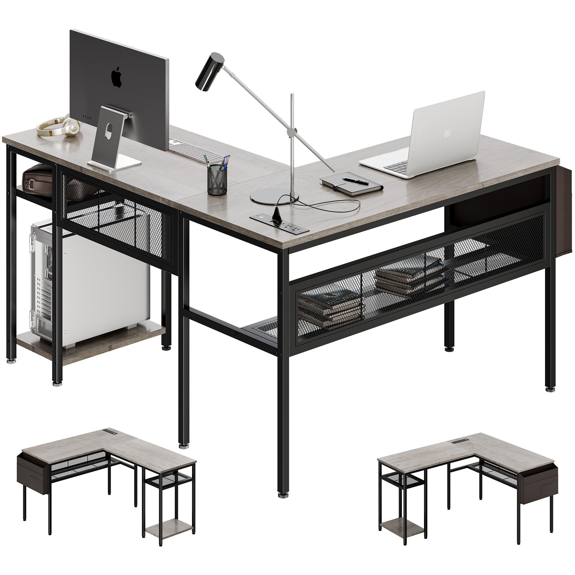 Walsunny 50'' L Shaped Home Office Desk, Corner Computer Desk with ...